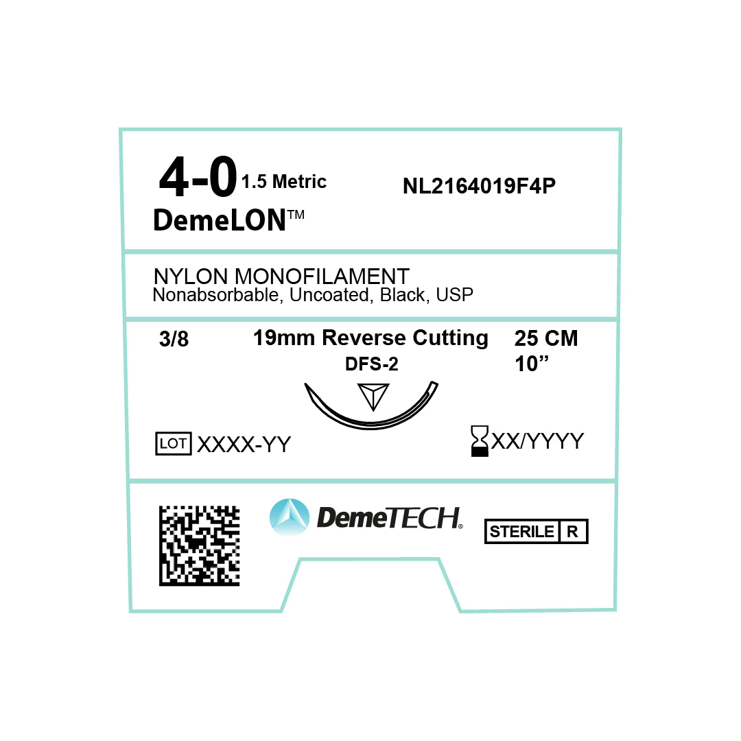 DemeLON, Nylon Monofilament Suture, Synthetic Non-absorbable, DFS-2, 1 – DemeTECH Store