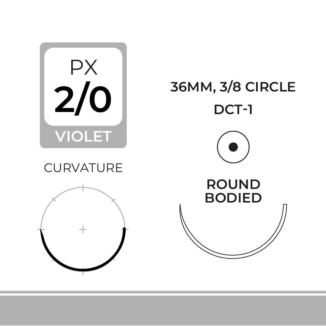 DemeDIOX, Polydioxanone Suture, Synthetic Absorbable, DCT-1, 36mm, 1/2 ...