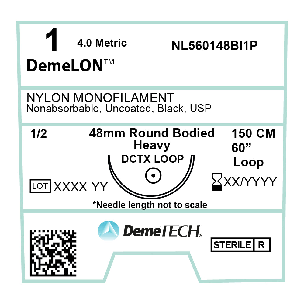 DemeLON, Nylon Monofilament Suture, Synthetic Non-absorbable, DCTX LOO – DemeTECH Store