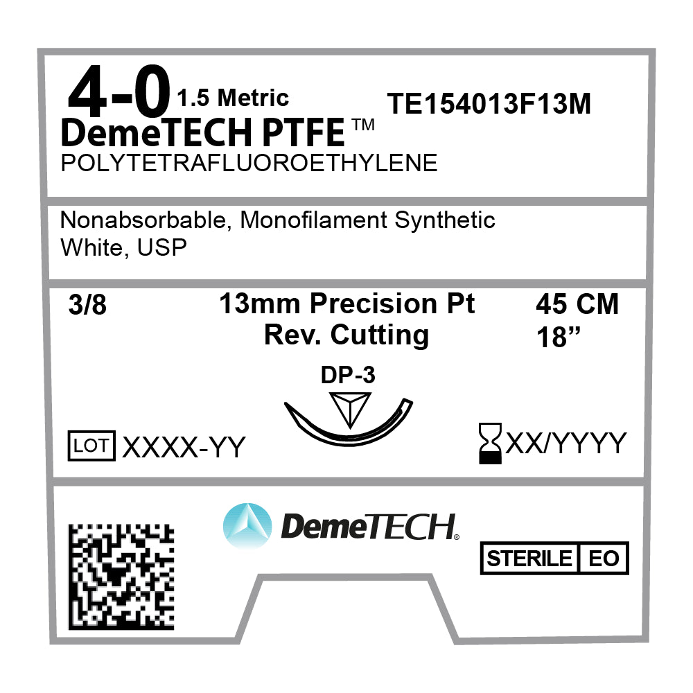 DemePTFE, Polytetrafluoroethylene Suture, Synthetic Non-absorbable, DP ...