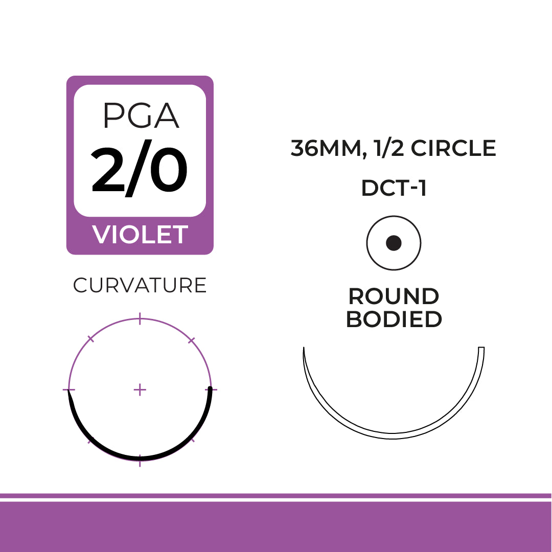 DemeSORB, Polyglycolic Acid Suture, Synthetic Absorbable, DCT-1, 36mm ...