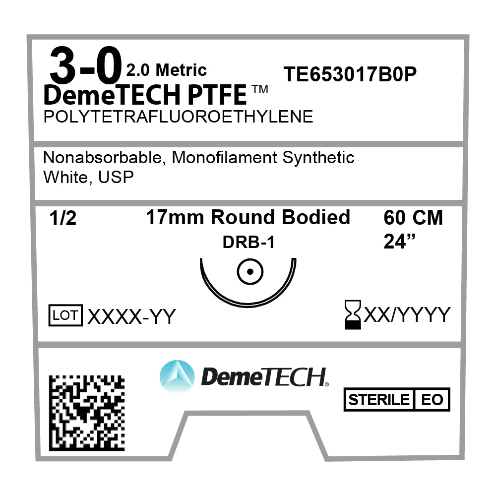 DemePTFE, Polytetrafluoroethylene Suture, Synthetic Non-absorbable, DR ...