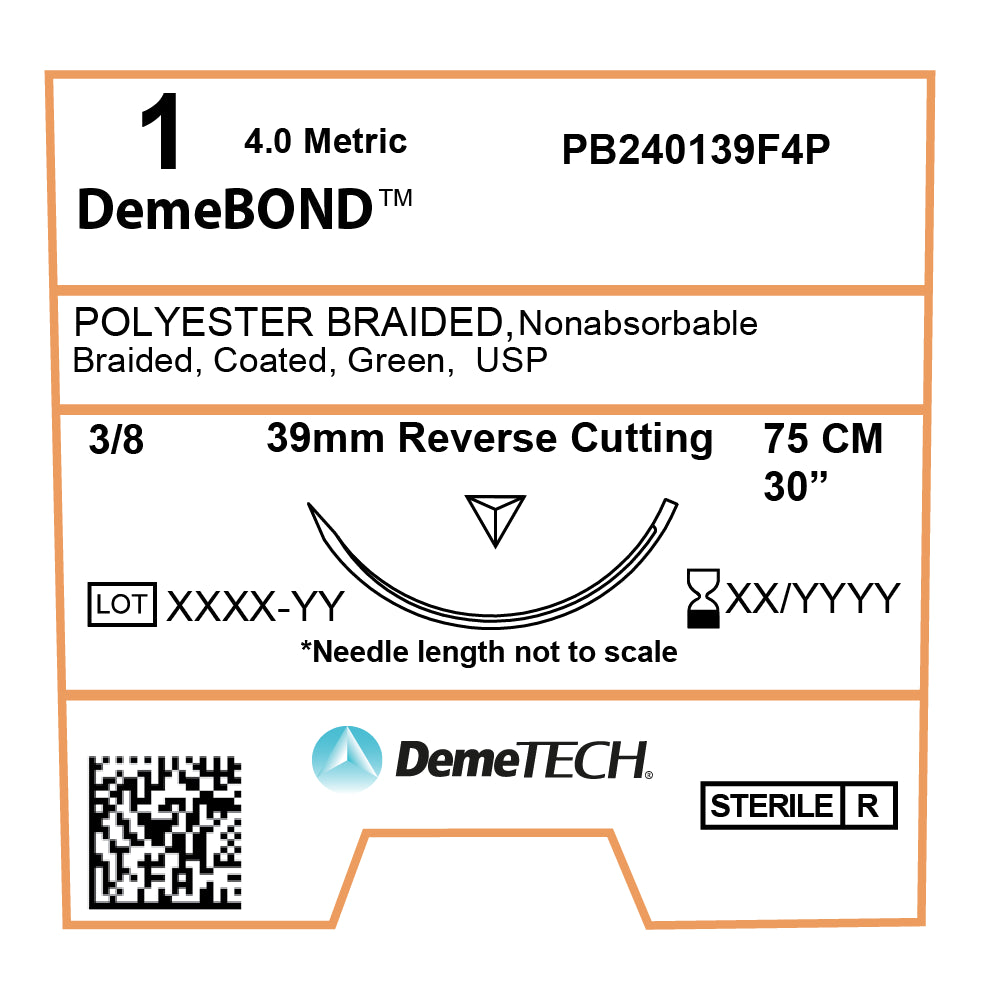 DemeBOND, Polyester (Braided) Suture, Synthetic Non-absorbable, , 39mm – DemeTECH Store